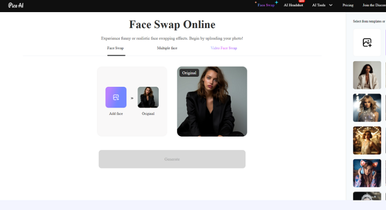 Pica AI: Free Face Swap Online for Funny Deepfake - AIPornSites.ai
